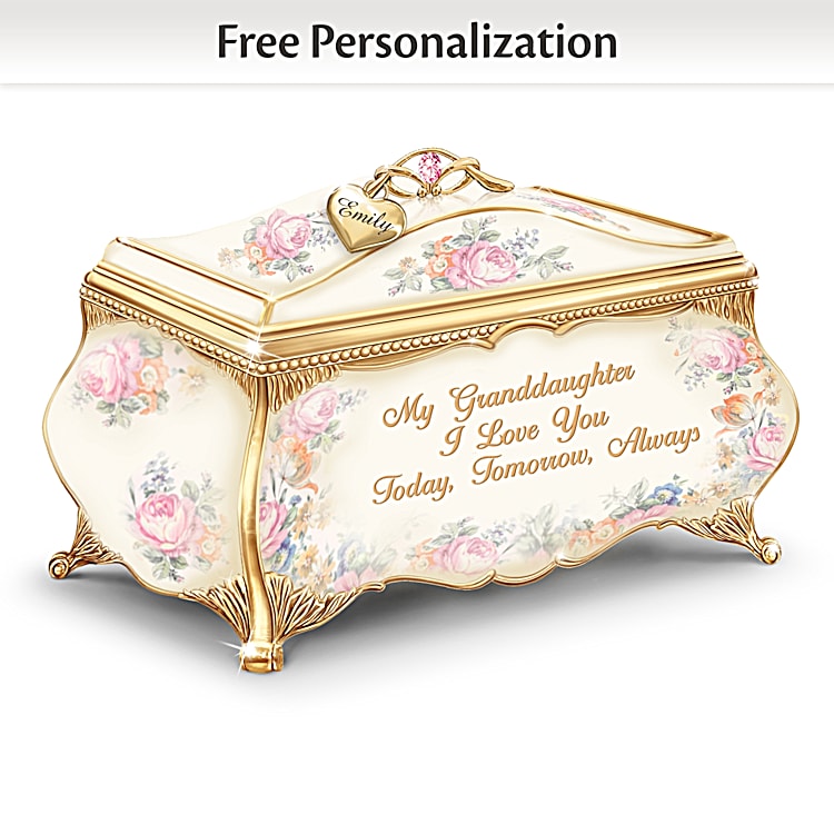 My Granddaughter I Love You Personalized Heirloom Porcelain Music Box