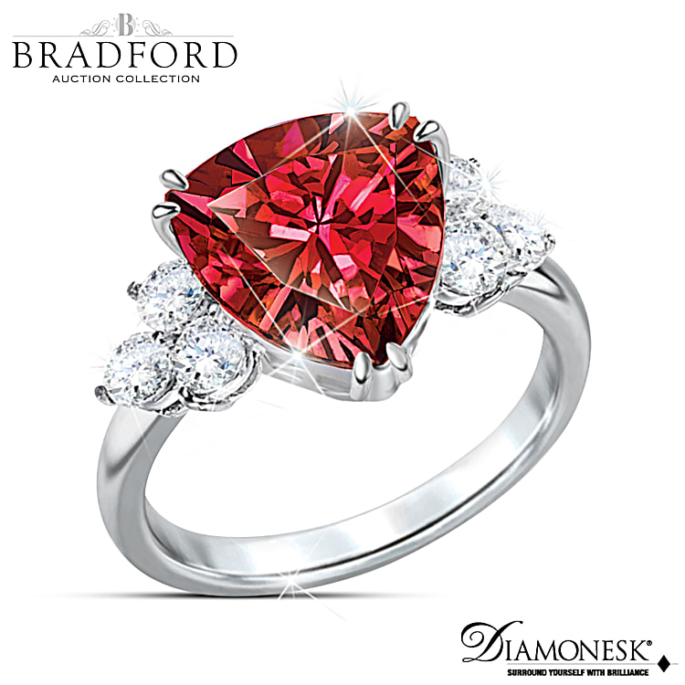 Red Diamond Ring Live Diamond Ring Red Silver Coloured/rot Zalando