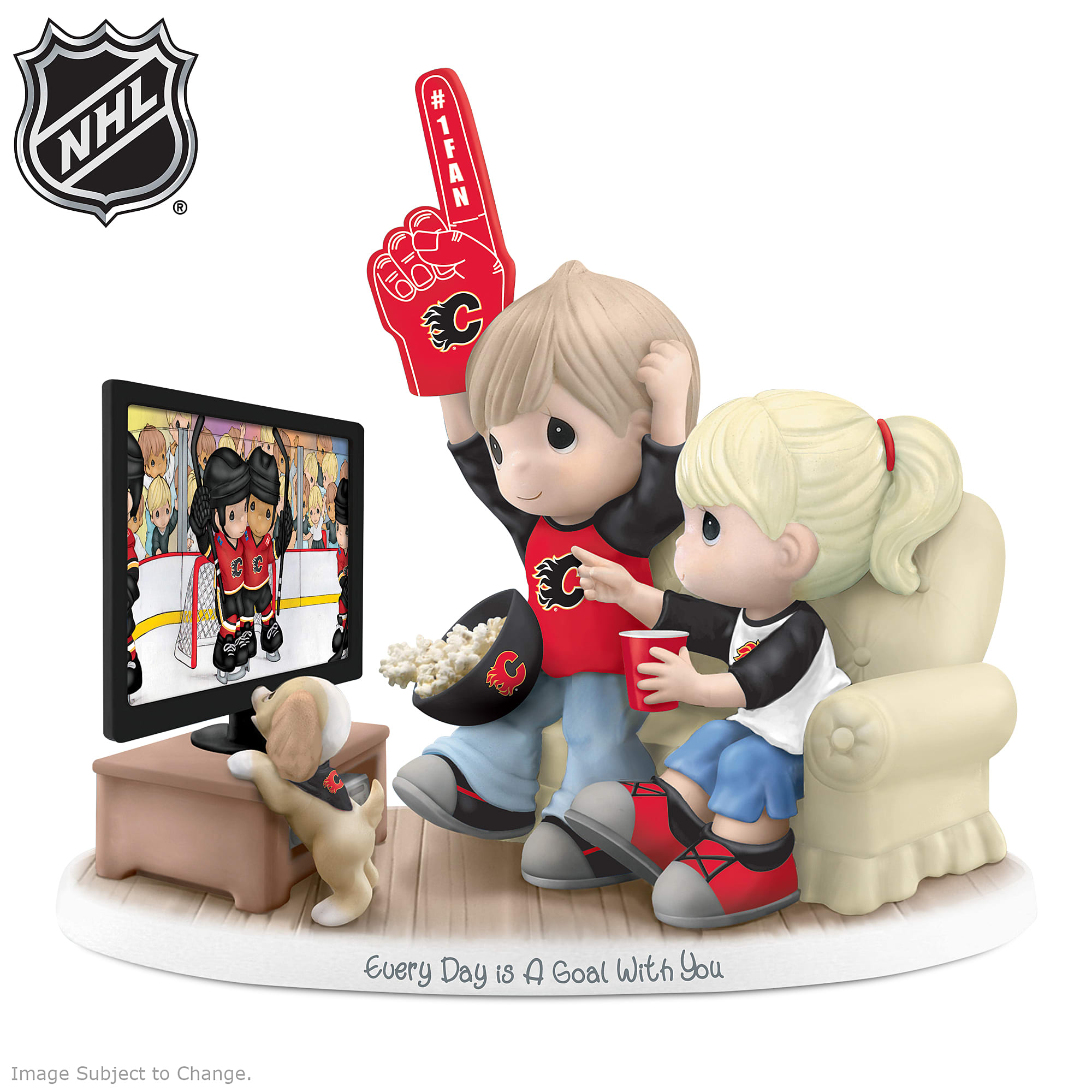 Every Day Is A Goal With You Calgary Flames® Porcelain Fan Figurine