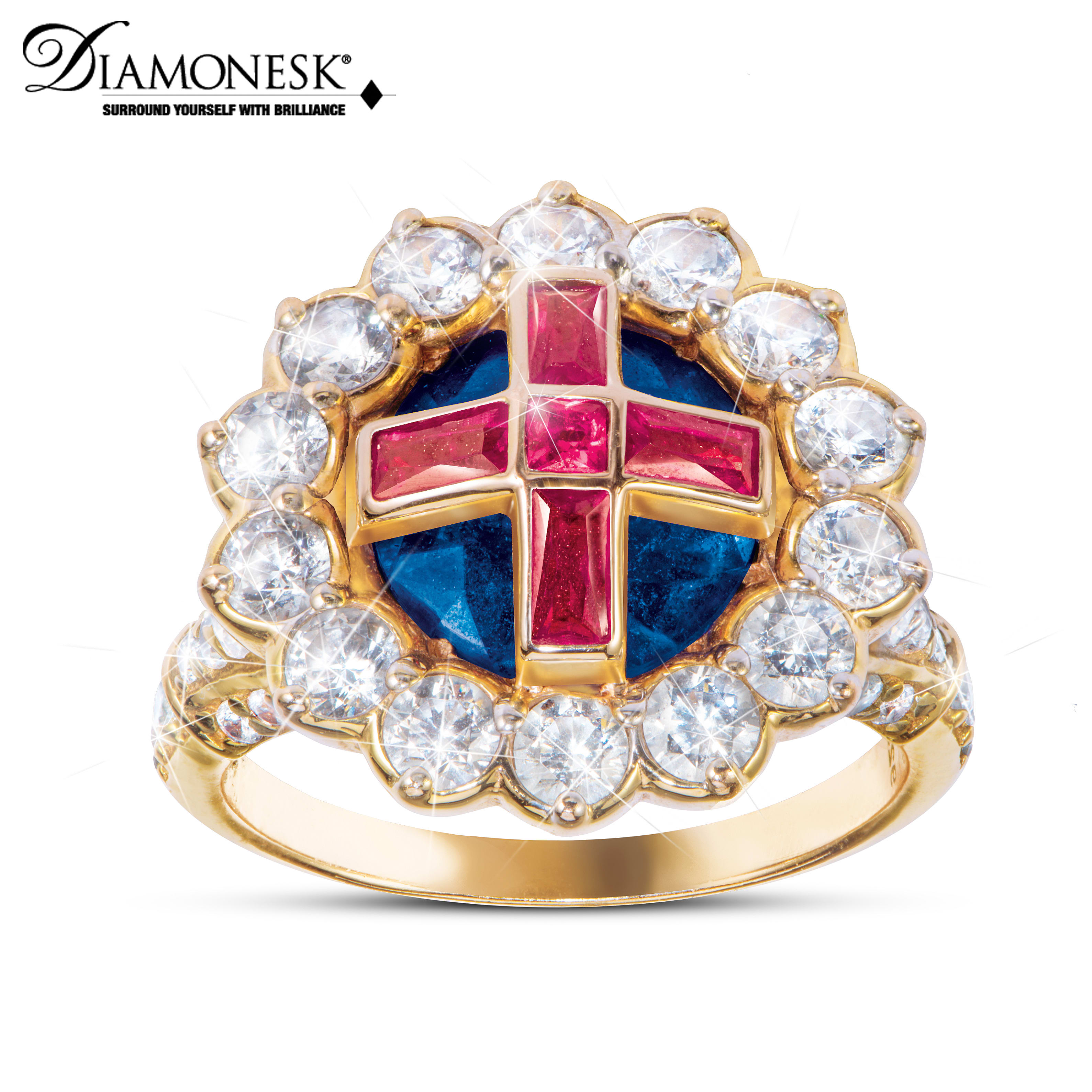 Royal Coronation Queen Elizabeth II Inspired 18K Gold-Plated Ring ...