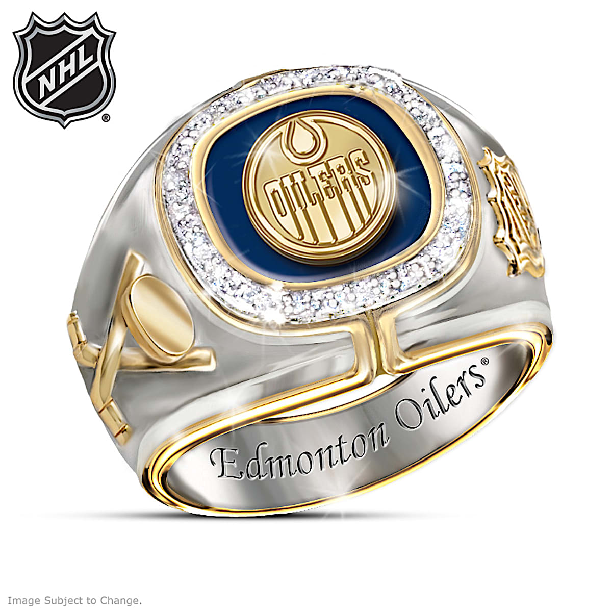 NHL® Edmonton Oilers® Diamond Team Mens Ring
