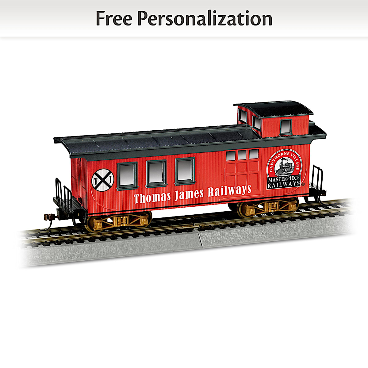 Personalized Caboose HO-Gauge Train Car