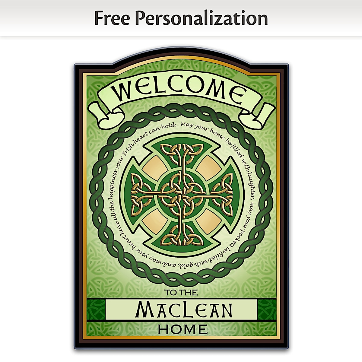 Blessings Of Ireland Personalized Family Name Welcome Sign
