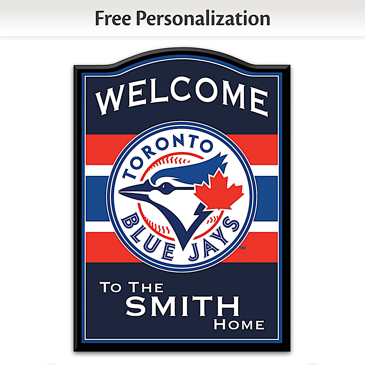 MLB-Licensed Toronto Blue Jays Personalized Family Name Welcome Sign