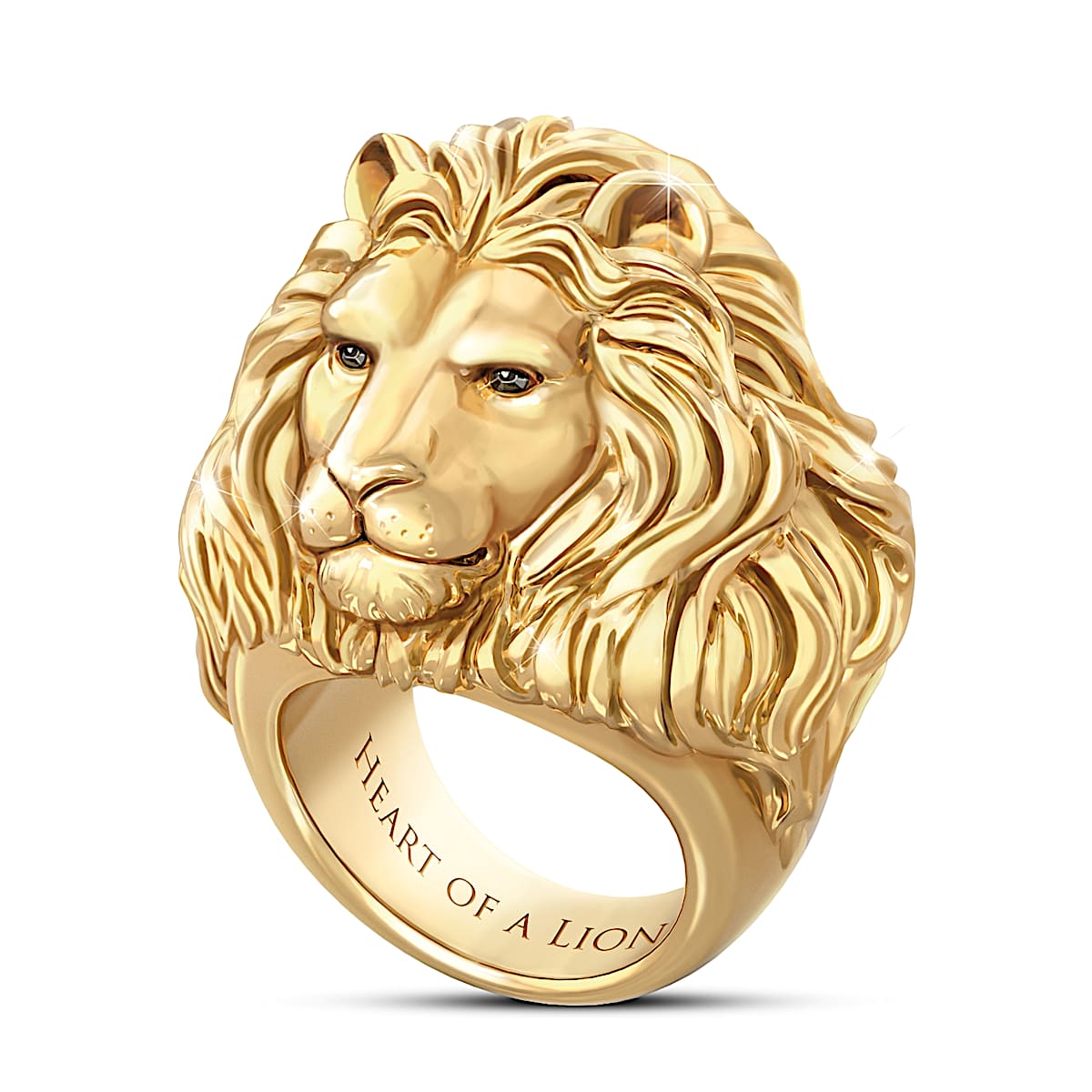 Heart Of A Lion 24K Gold-Plated Mens Ring