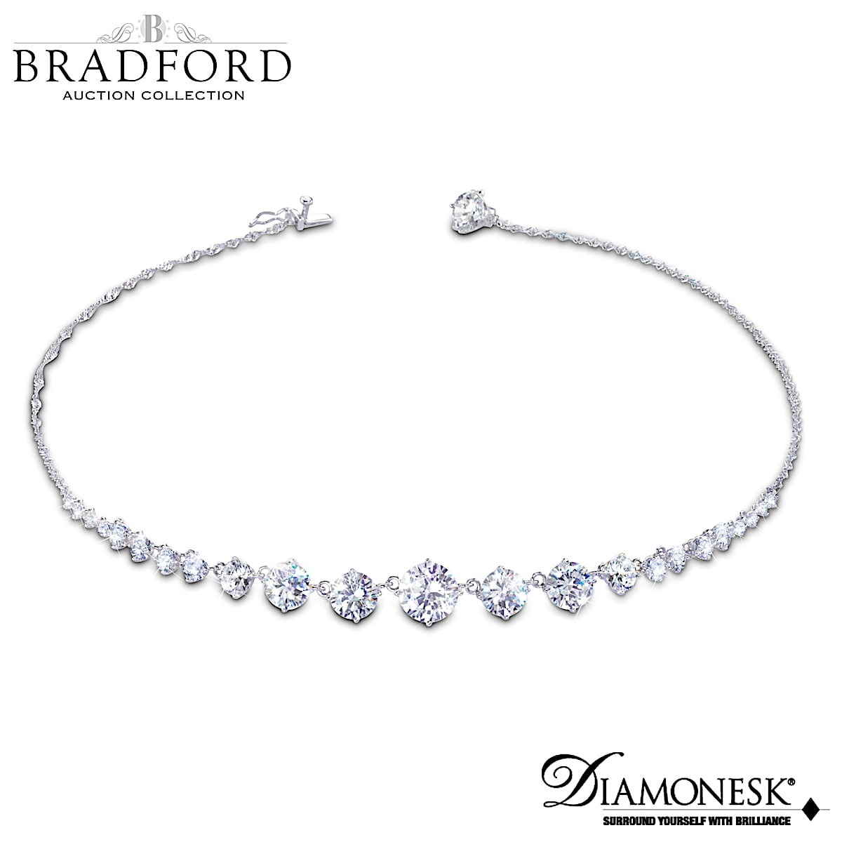 Royal Cascade Sterling Silver Diamonesk Necklace