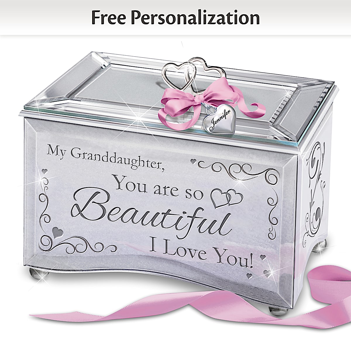 Granddaughter, You Are So Beautiful Personalized Mirrored Music Box ...