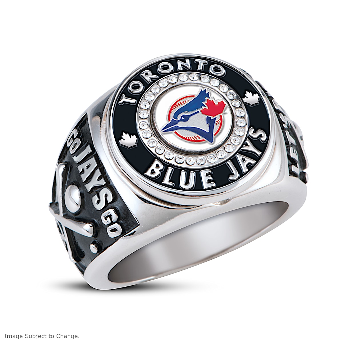 Toronto Blue Jays Hidden Ball Mens Ring With Crystals & Dome Top That ...