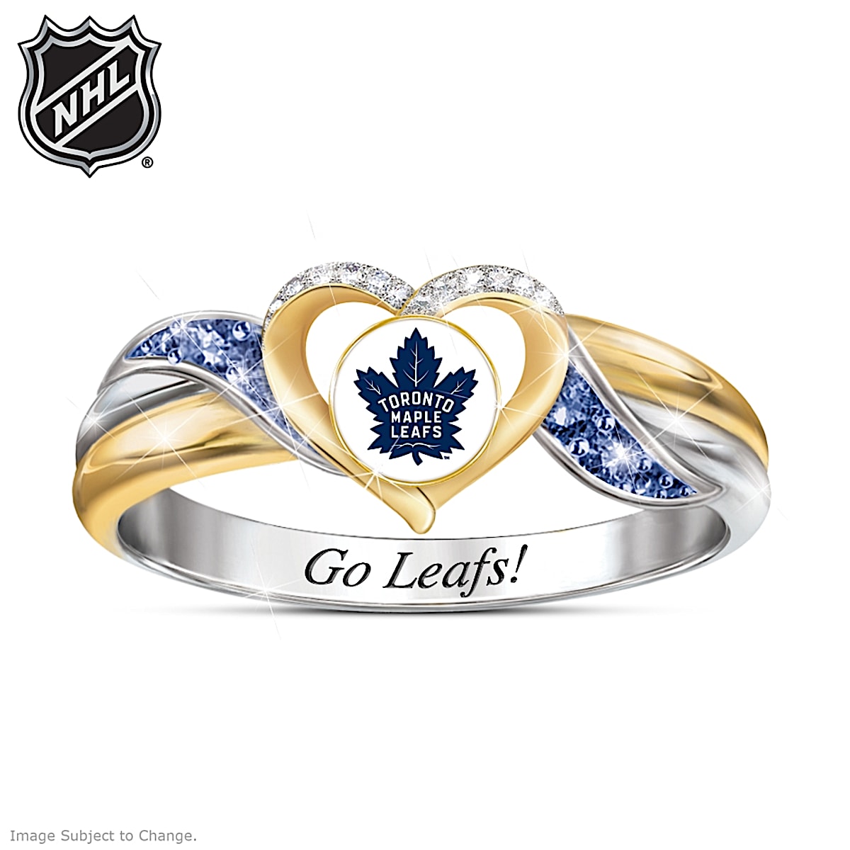 Toronto Maple Leafs® Womens Sterling Silver NHL® Pride Ring