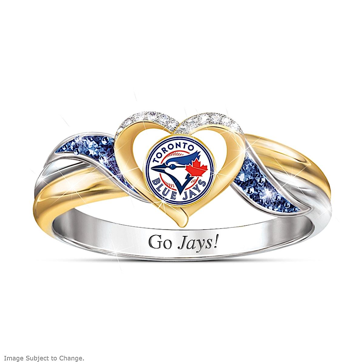 Toronto Blue Jays Womens Heart-Shaped MLB Pride Ring