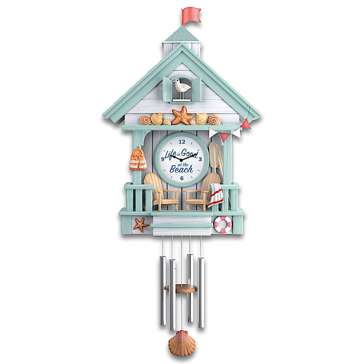 Life Is Good At The Beach Sculptural Cuckoo Clock
