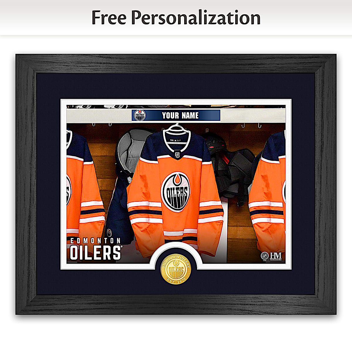 Edmonton Oilers® NHL Locker Room Framed Wall Decor Featuring A Full ...