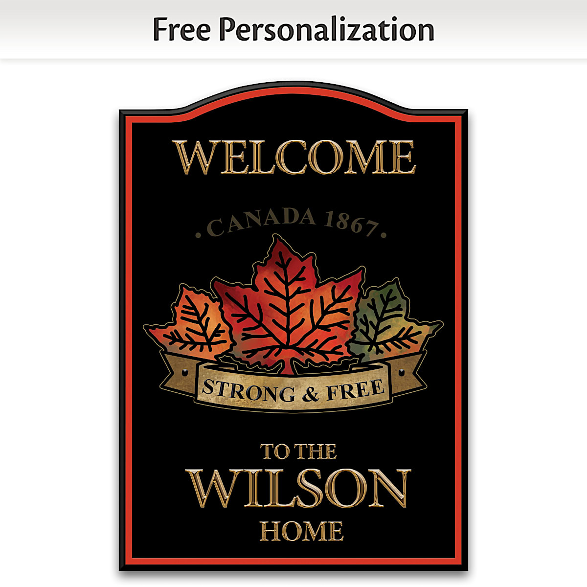 Strong & Free Personalized Handcrafted Solid Wood Welcome Sign ...