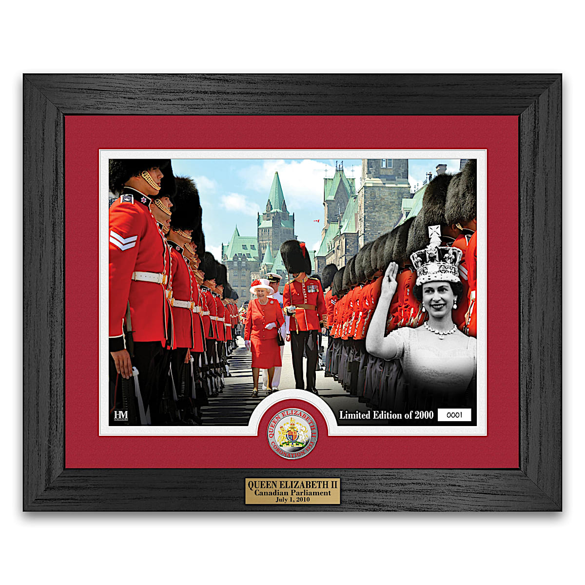 Queen Elizabeth II Canada Day Framed Wall Decor Featuring Vibrant Full ...