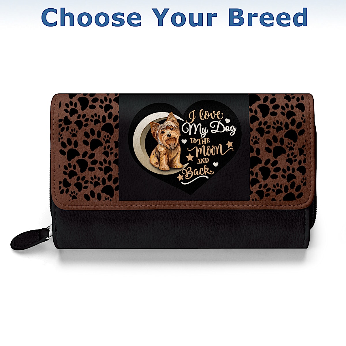 I Love My Dog To The Moon And Back Womens Dog-Themed Black Faux Leather ...