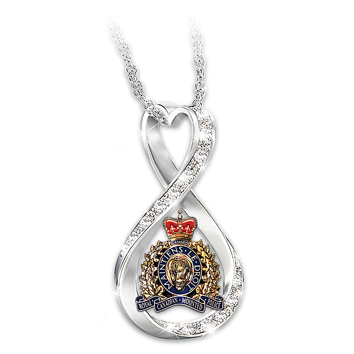 Royal Canadian Mounted Police Rhodium-Plated Infinity Pendant Necklace ...