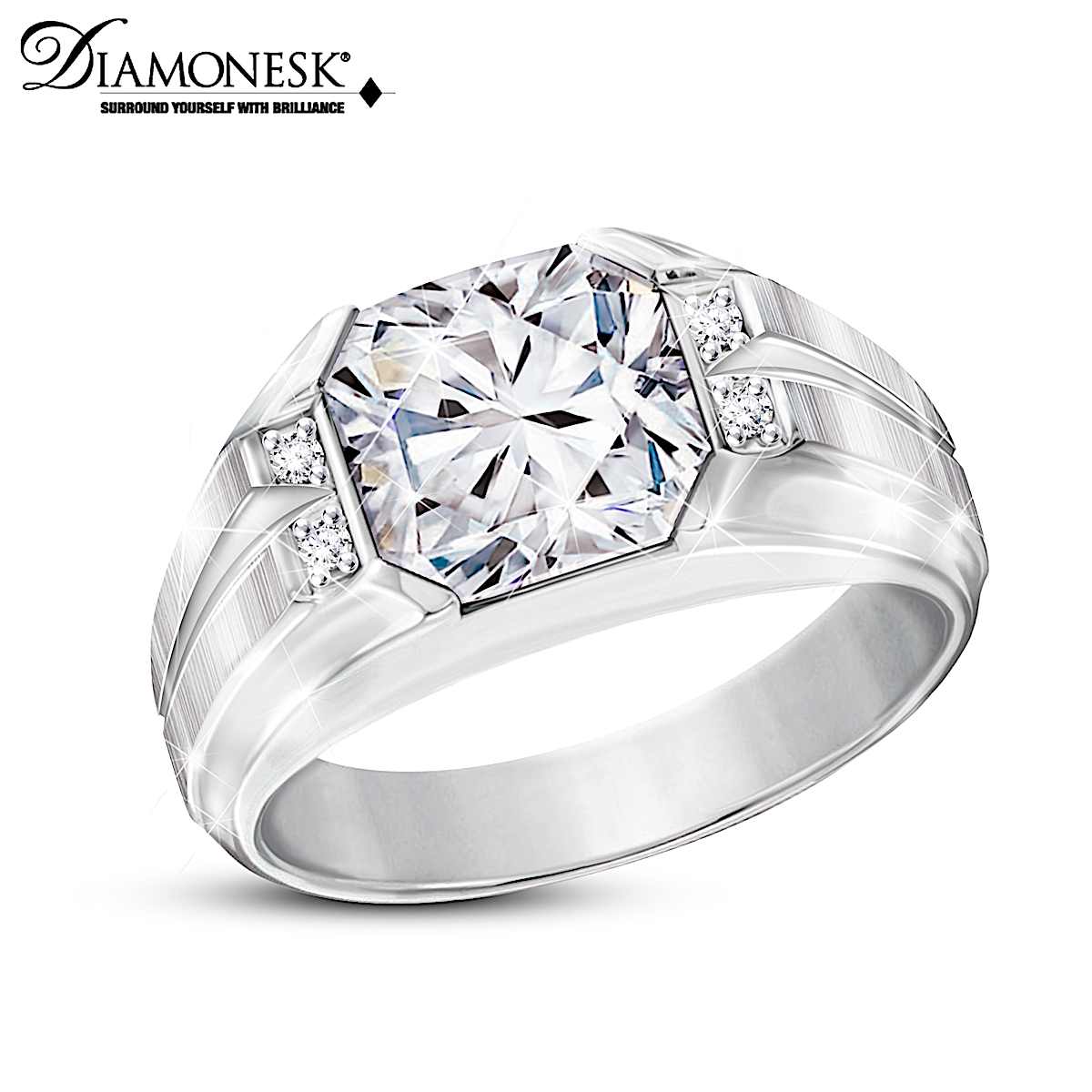 Statement Ring With 7.5-Carats Of Custom-Cut Simulated Diamonds ...