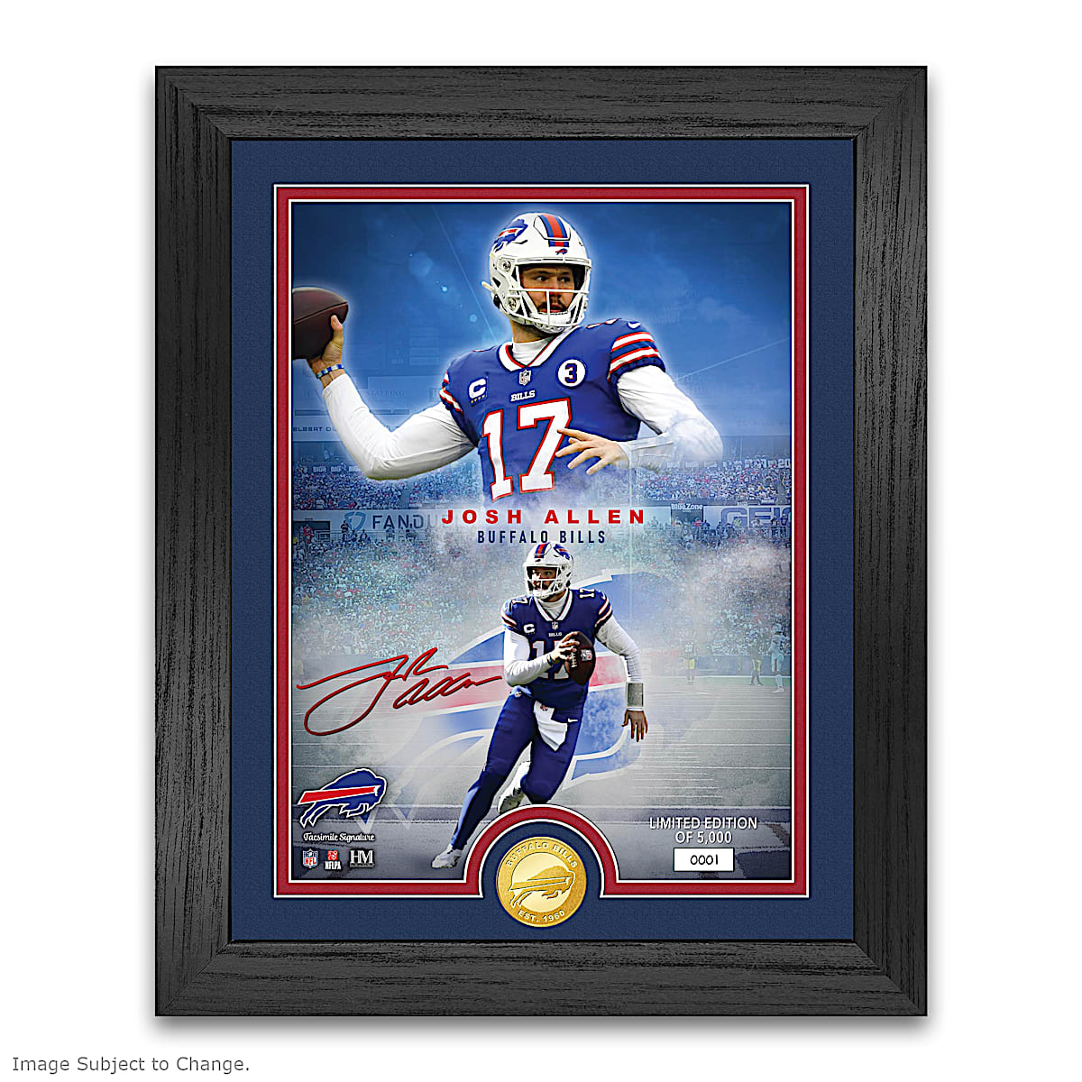 Josh Allen Buffalo Bills NFL Framed Wall Decor Featuring A Full-Colour ...