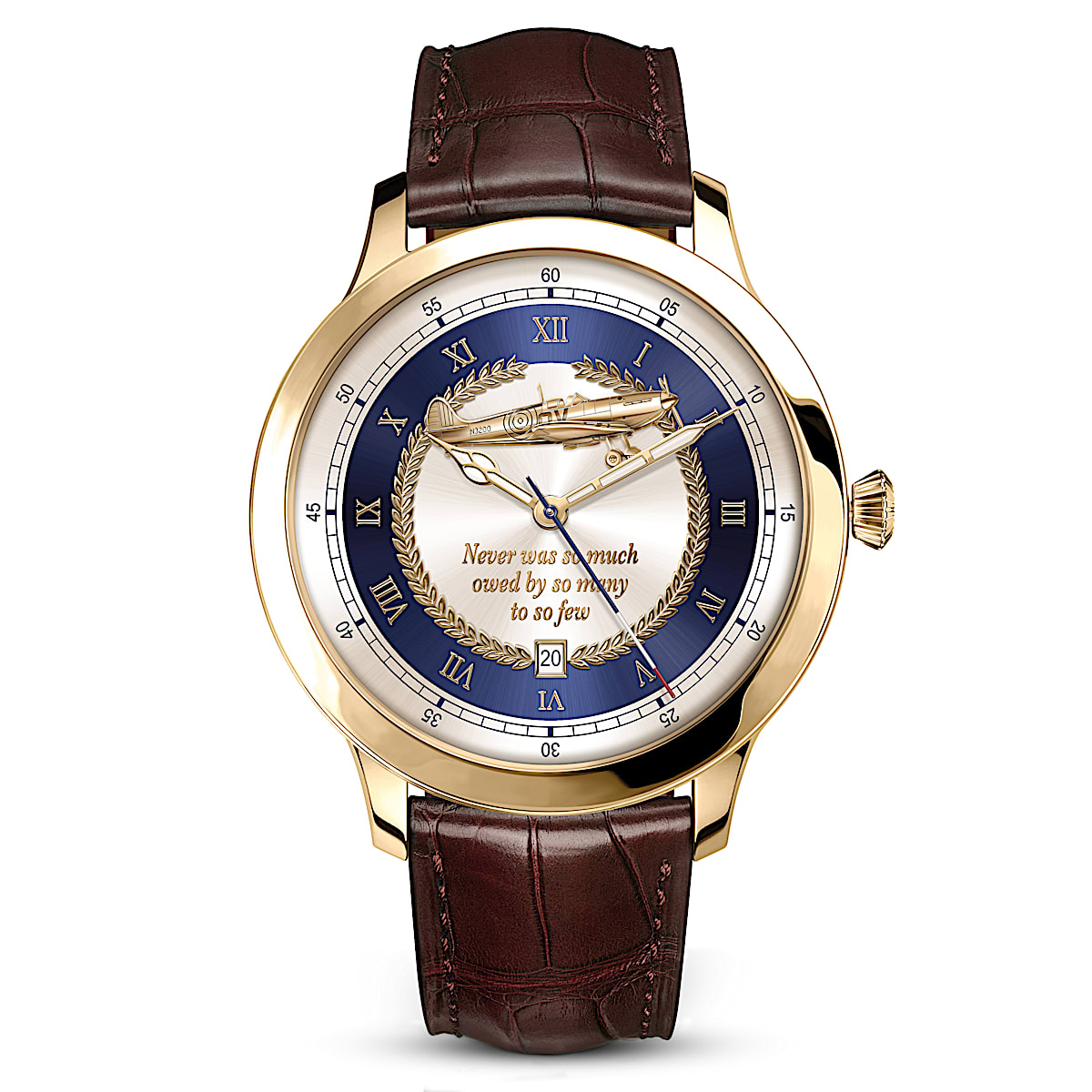 Gold-Tone Watch With Silhouette Of A N3200 Spitfire From The Imperial ...