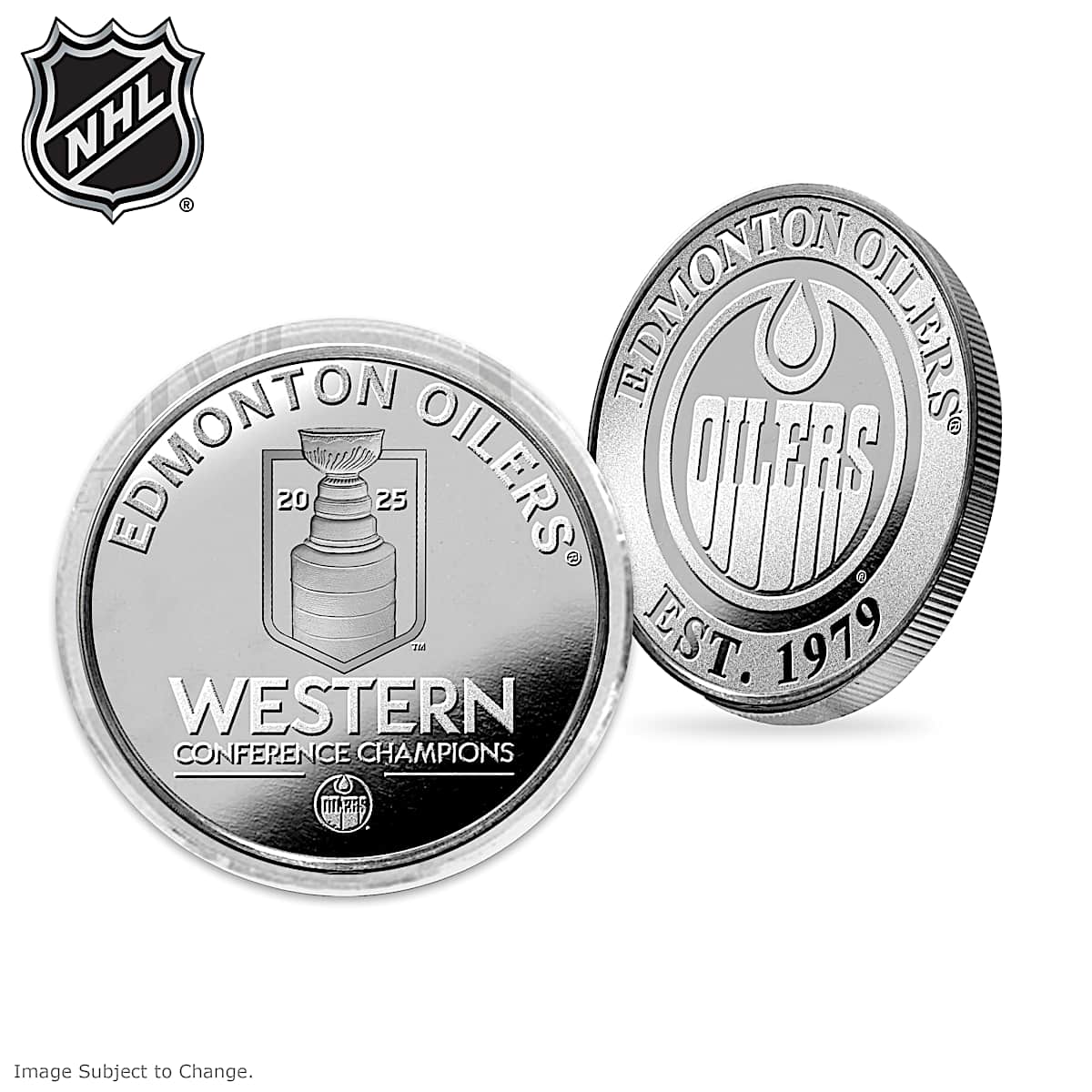 Edmonton Oilers® Silver-Plated Coin With The 2025 NHL® Western ...