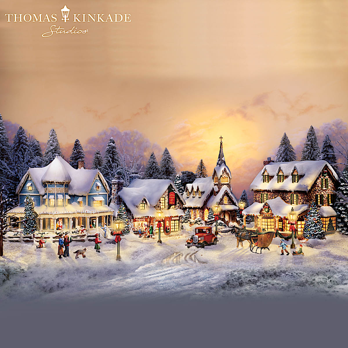Thomas Kinkades Collectible Village Christmas Collection