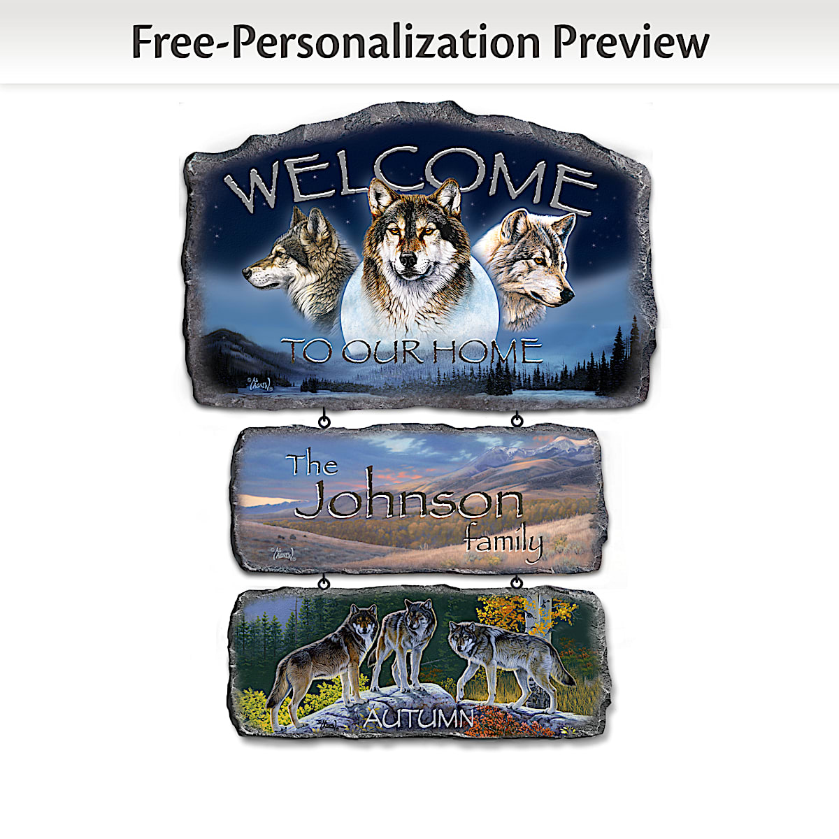 Sentinels Of The Seasons Personalized Welcome Sign Collection