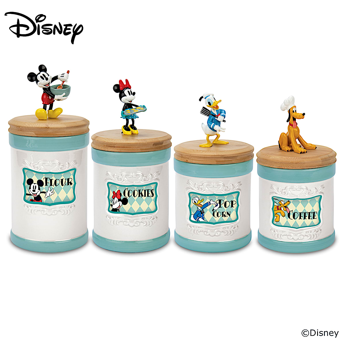 Mickey Mouse & Friends Canister Collection Featuring Hand-Painted ...