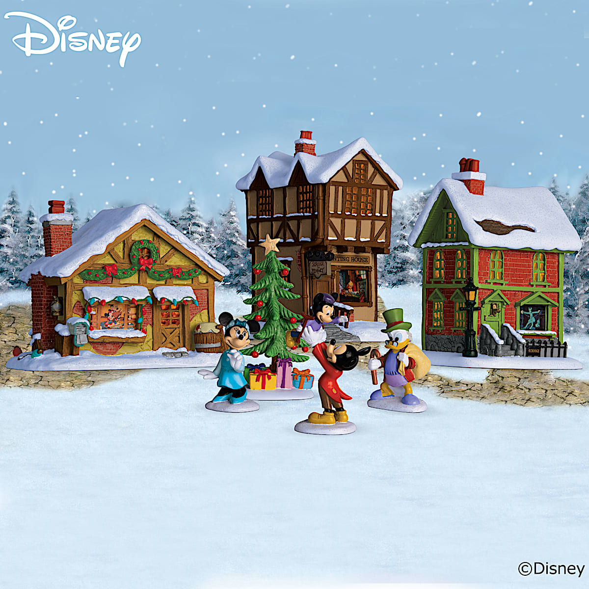 Disney Mickey Mouses Christmas Carol Illuminated Village Collection