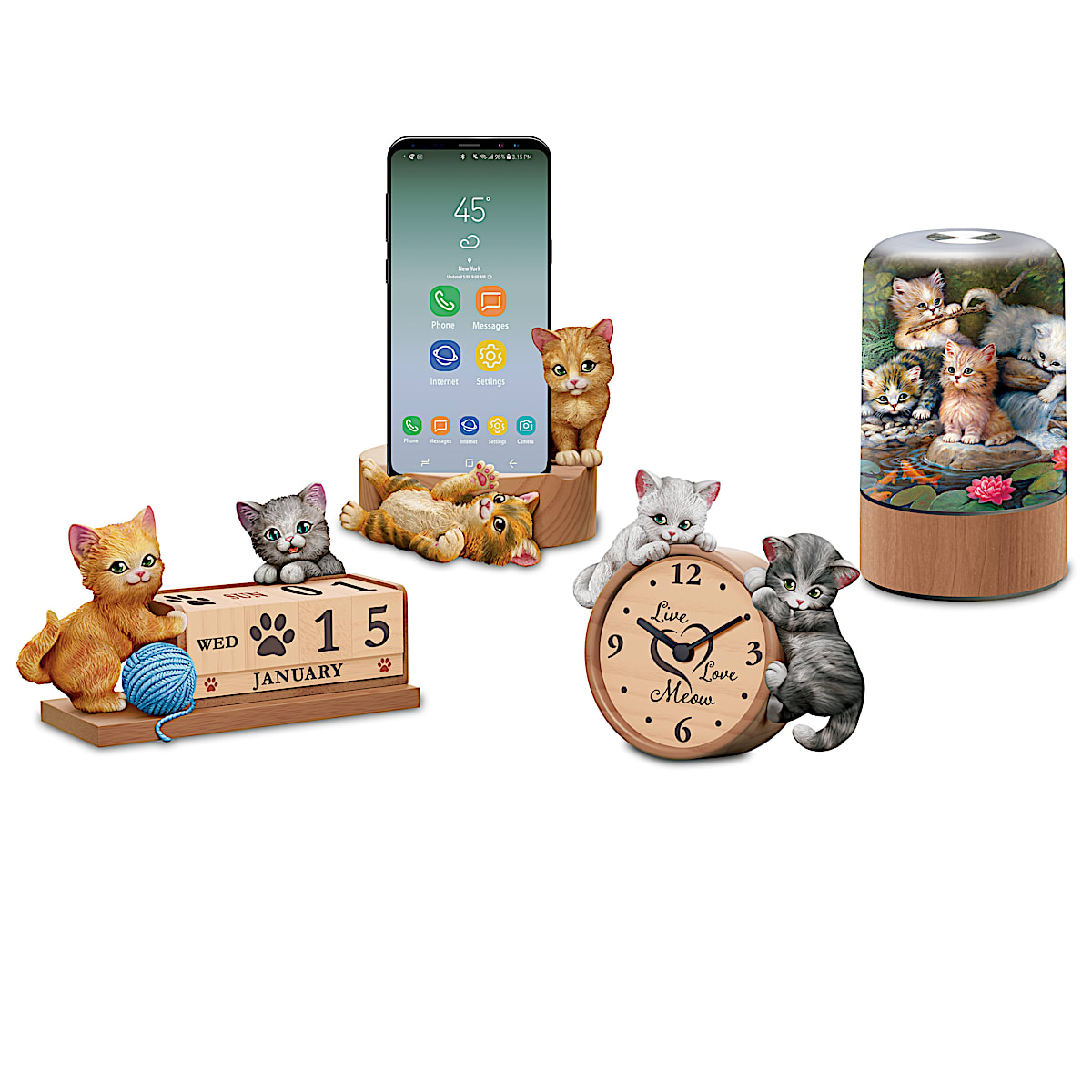 Kitten Helpers Cat-Themed Office Accessory Collection With Calendar ...