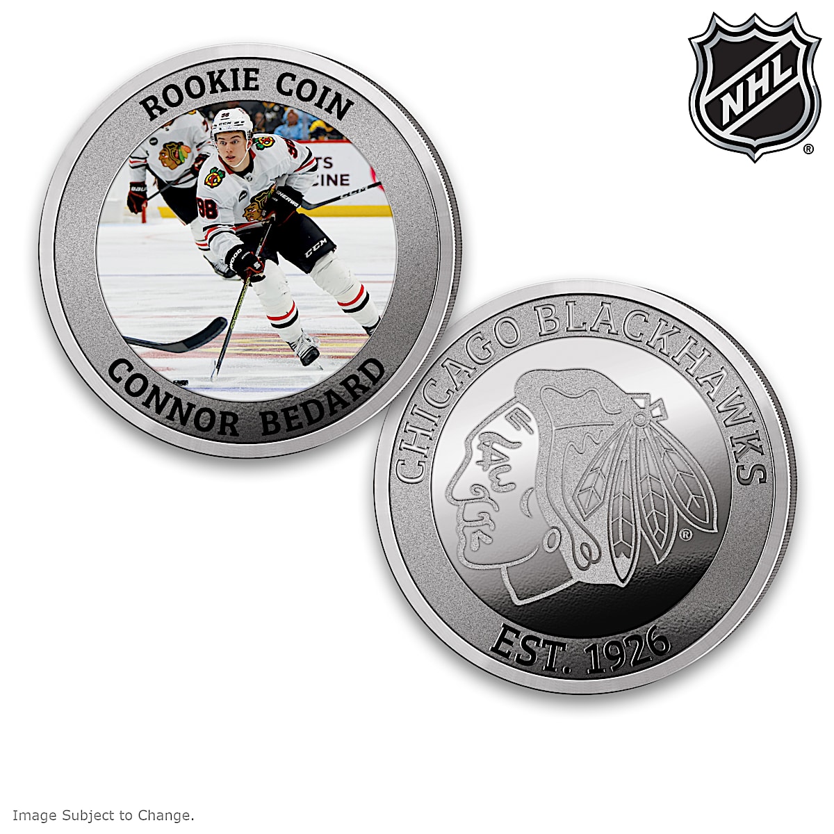 Chicago Blackhawks® Connor Bedard NHL® Silver-Plated Coins With Colour ...