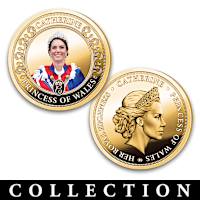 Kate Middleton 24K Gold-Plated Proof Coin Collection Featuring Colour ...