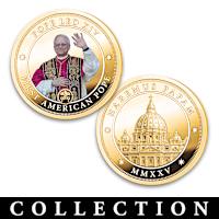 Pope Leo XIV 24K Gold-Plated Proof Coin Collection Adorned With Colour ...