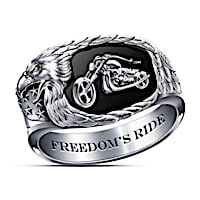 Freedoms Ride Mens Motorcycle Ring