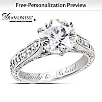 Engagement Ring: Loves Perfection Personalized Diamonesk Engagement Ring