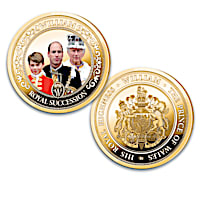 William, Prince Of Wales 24K Gold-Plated Proof Coins Adorned With ...